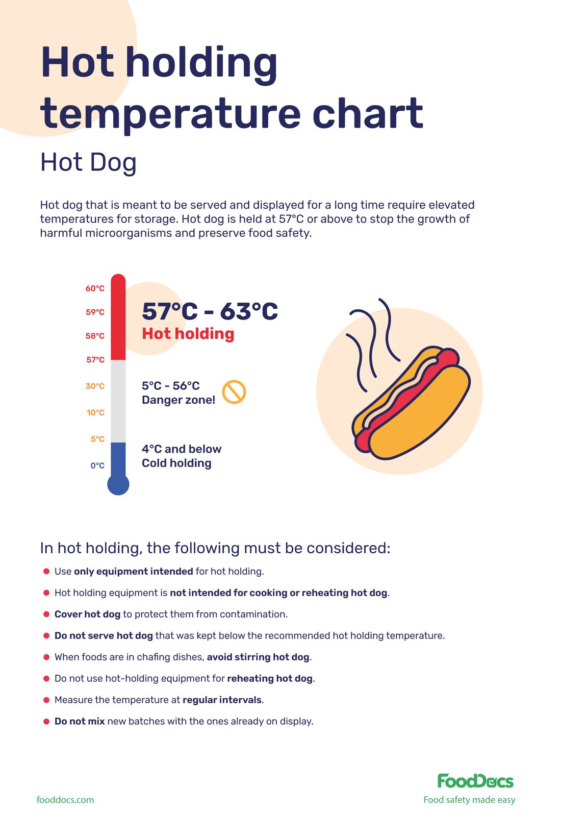Hot Holding Temperature Chart for Hot Dog | Download Free Template