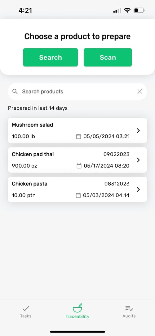 How to complete a traceability log
