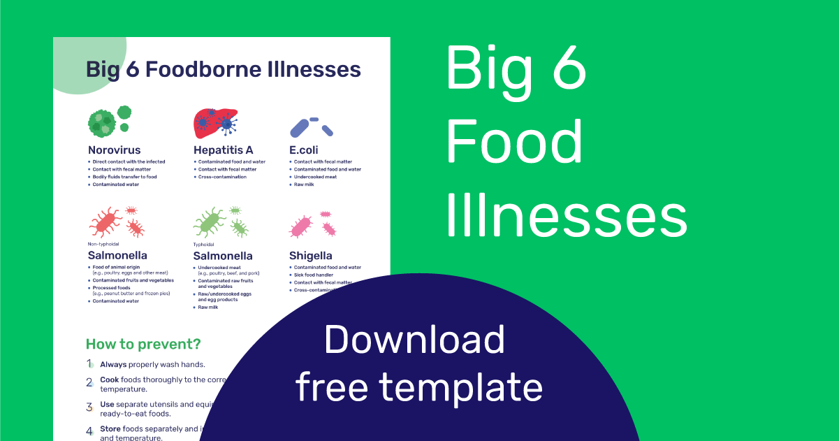Big 6 Foodborne Illnesses | Download Free Poster