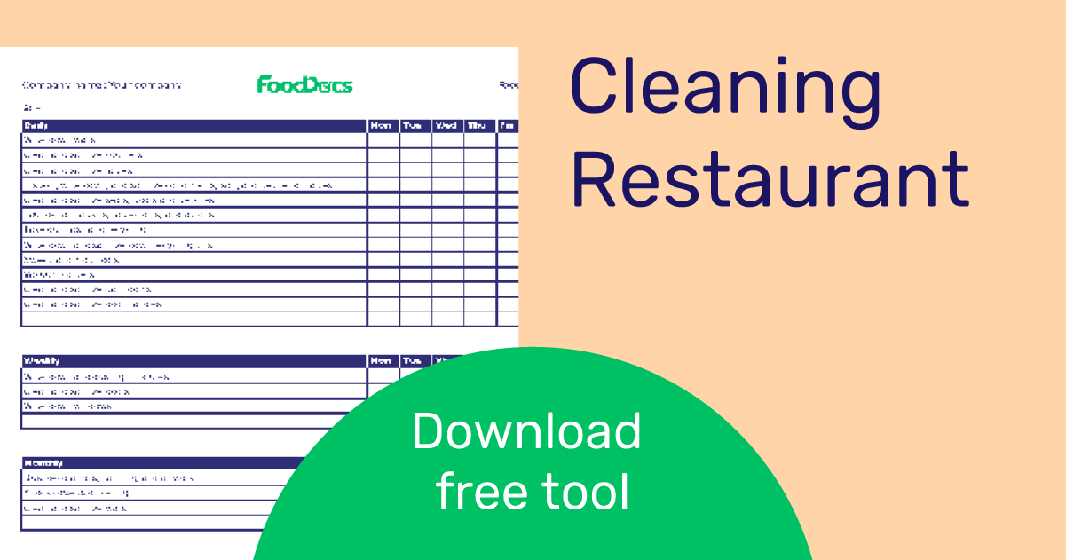 Restaurant Kitchen Cleaning Checklist Forms Restaurant Kitchen
