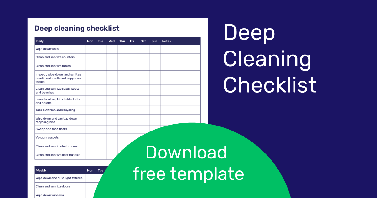 Deep Cleaning Checklist | Free Download