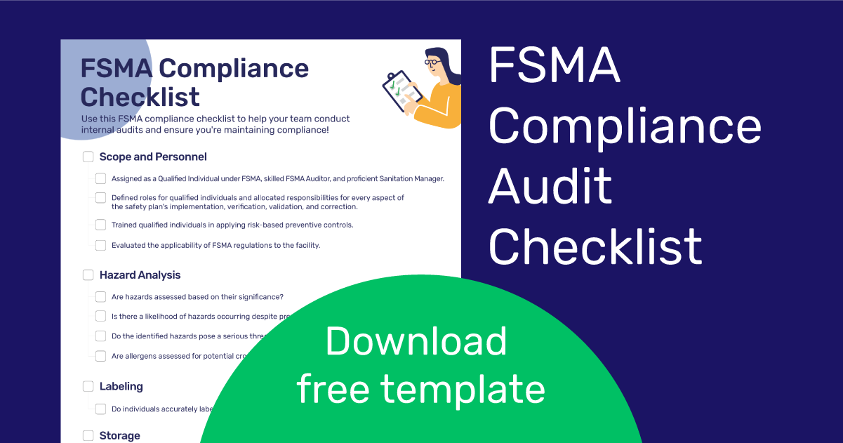 FSMA Compliance Checklist for Internal Audits | Free Download