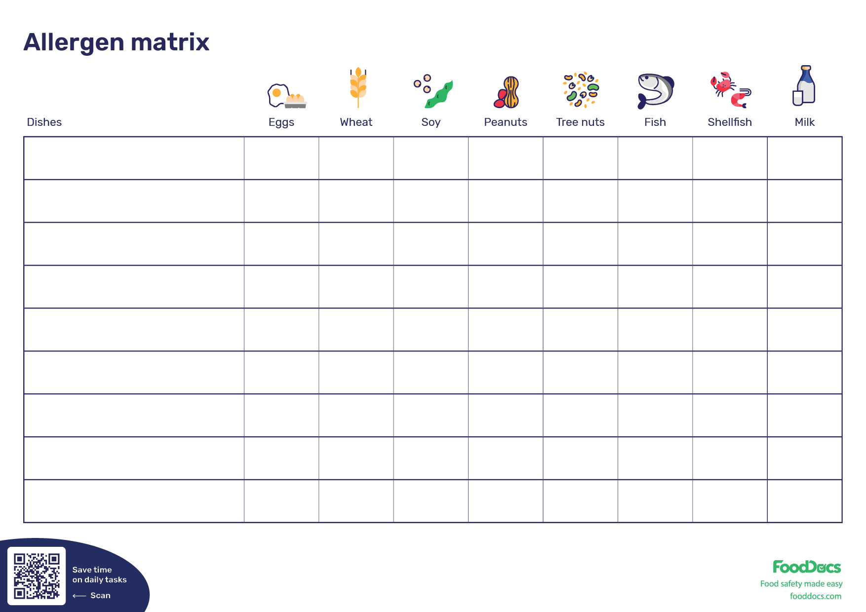 Allergy Matrix | Download Free Template
