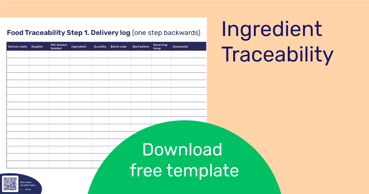 Ingredient Traceability Production Sheet | Free Download