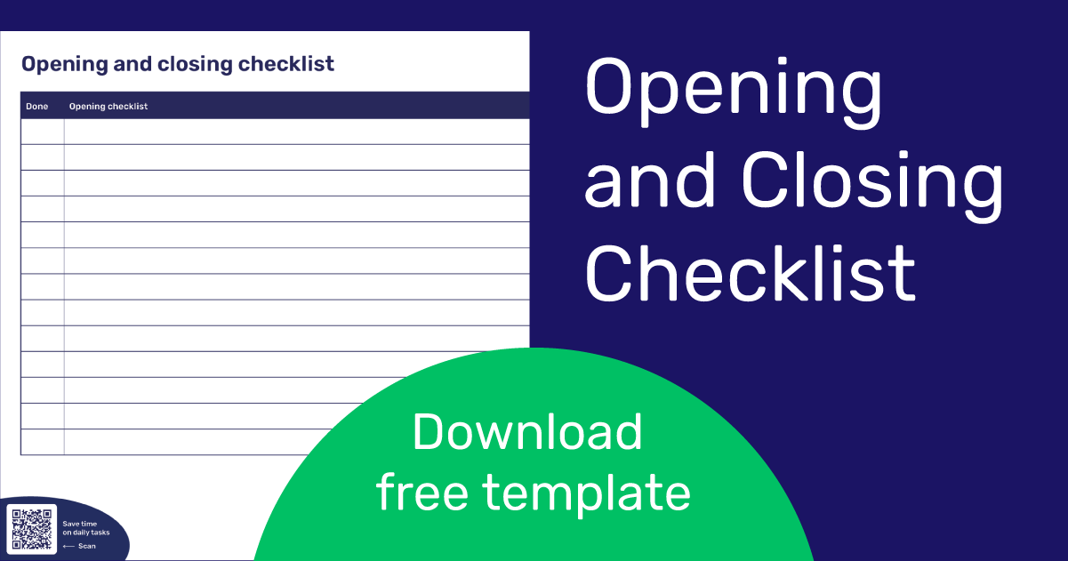 Opening And Closing Kitchen Checklist Kitchen Operations Checklist