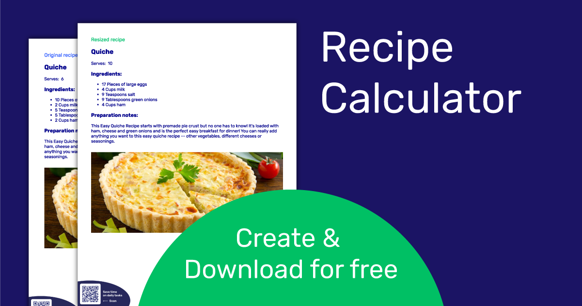 Recipe Card Calculator | Create and download for free