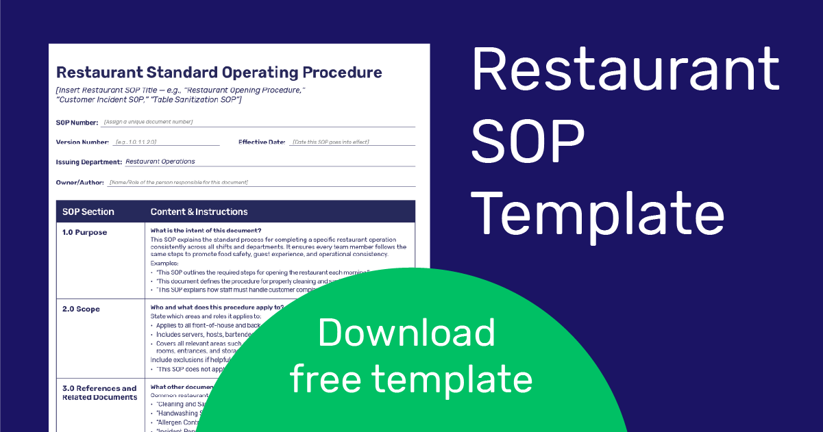 Restaurant SOP Template: How to Create Restaurant Standard Operating ...
