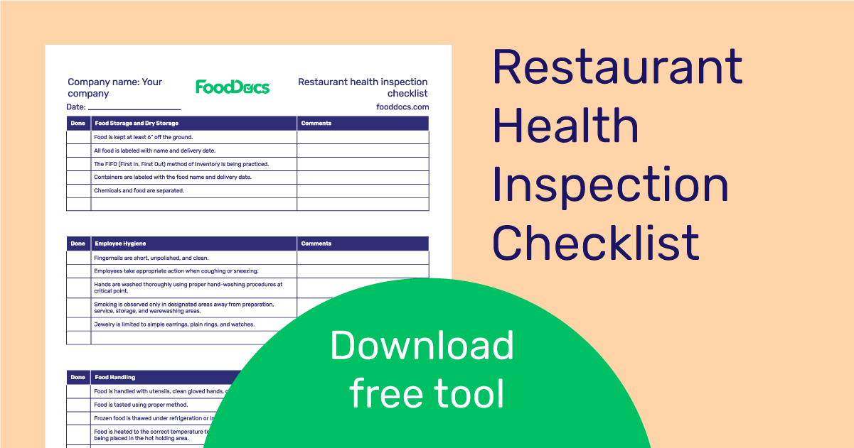 Restaurant Health Inspection Checklist | Free Download and Guide