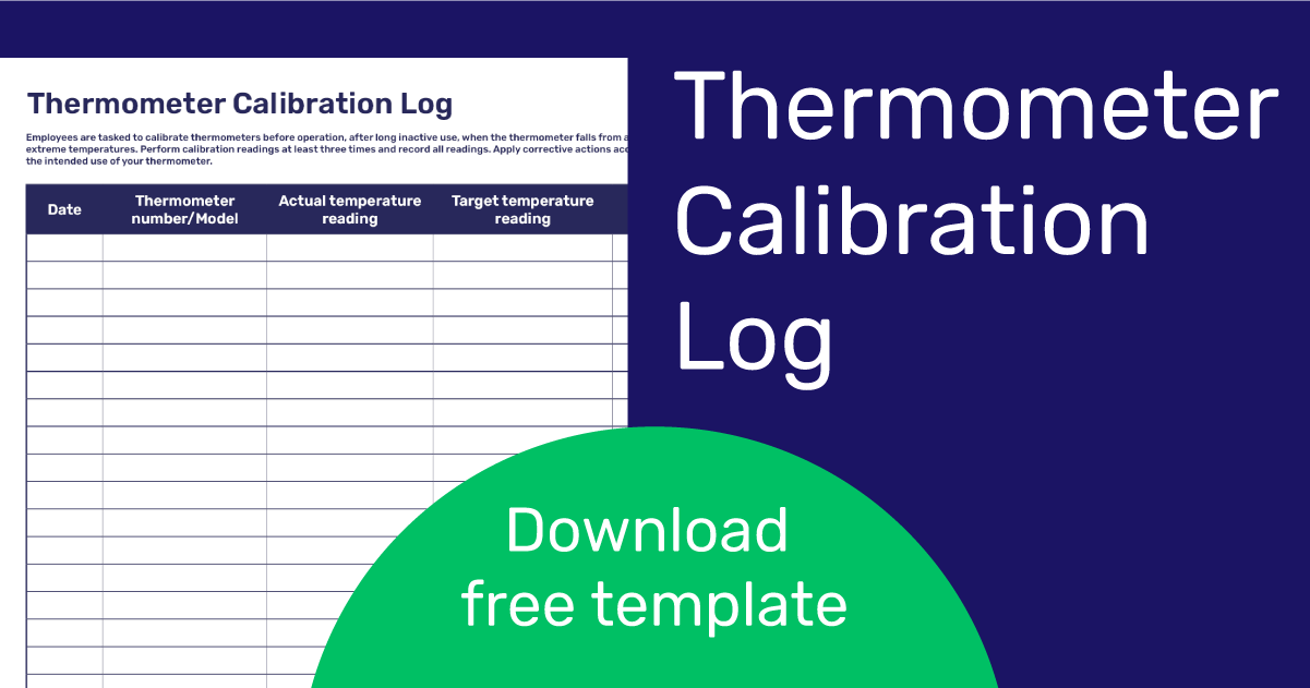 Thermometer Calibration Log Download Free Template